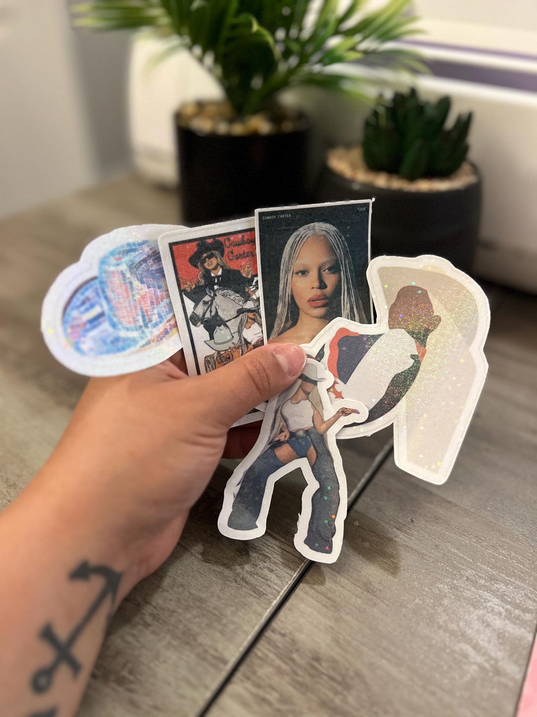 5 Pc Carter Stickers Set, Cowboy Carter Holographic Stickers ...