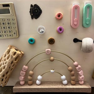 Wooden Pastel Colored Fidget Board, Handmade Fidget Board, Heavy Duty ...