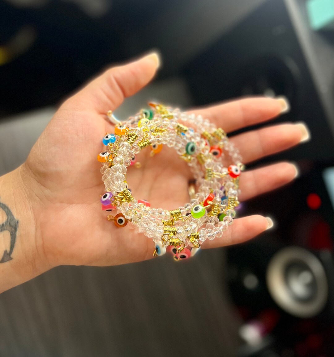 Evil Eye Waist Beads, Clear Evil Eye Waist Beads, Waist Beads, Colorful ...