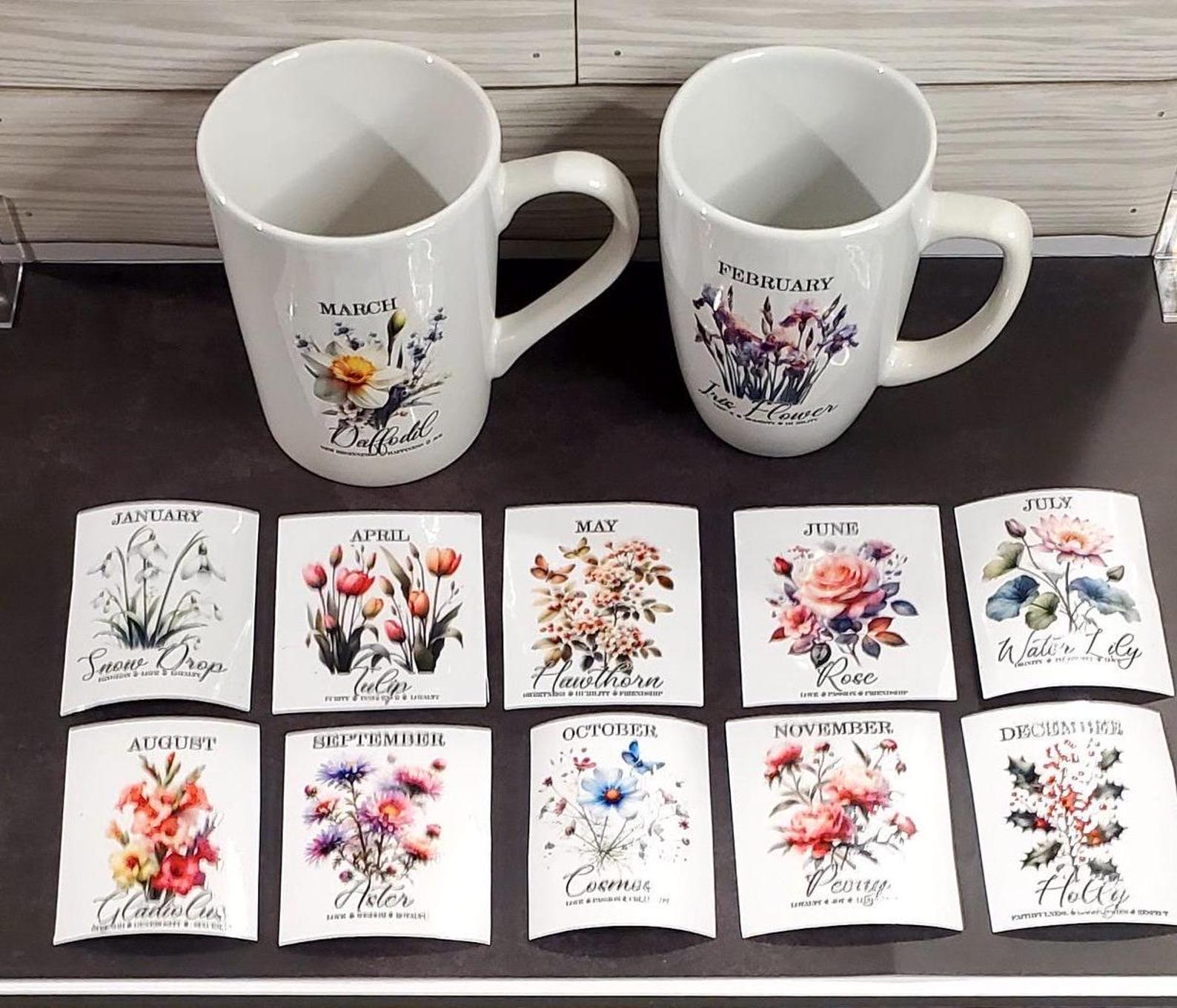 Birth Month Flower Mug Gift Set, Tea and Honey Gift Box, Birthday Gift ...