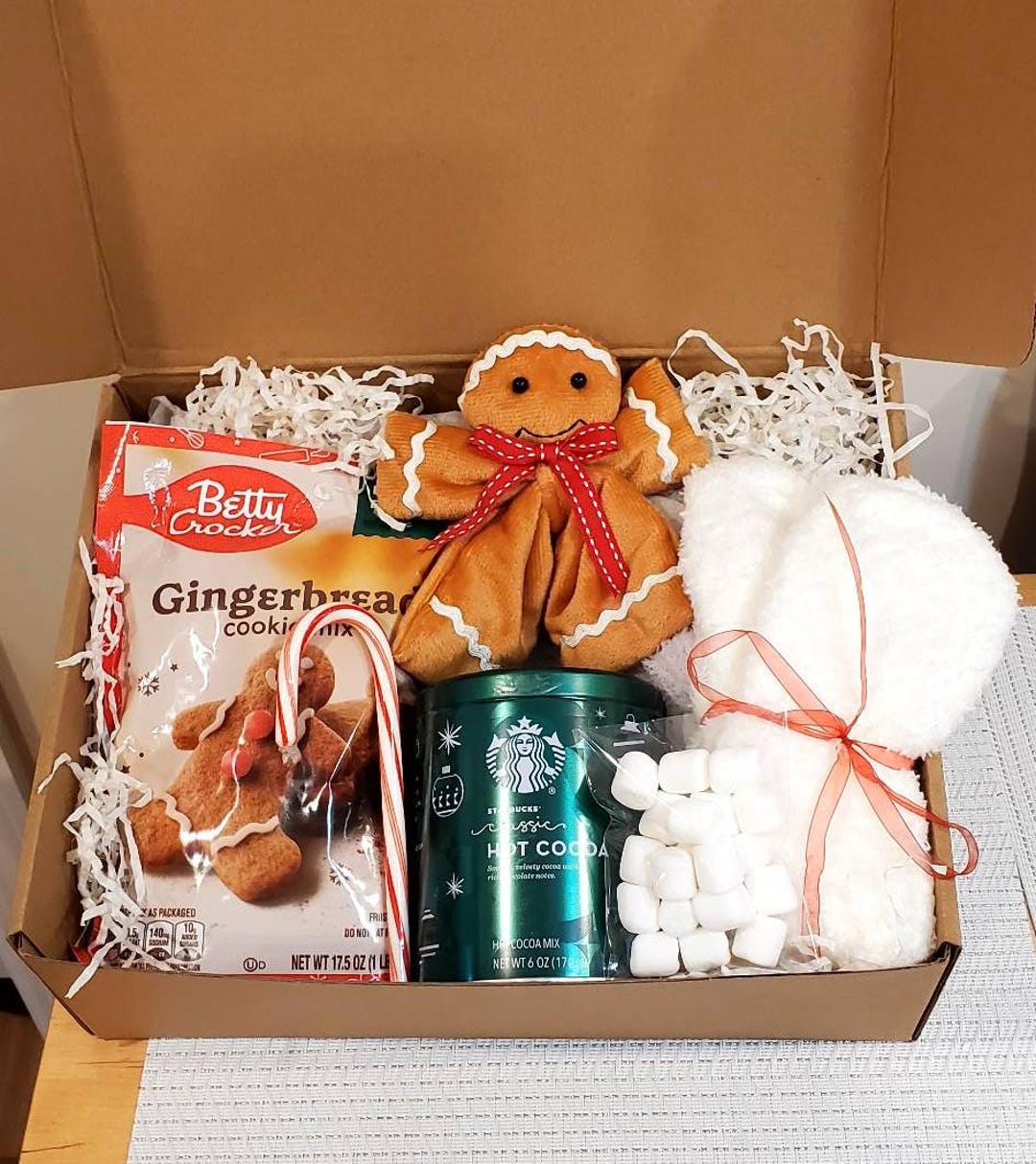 Cozy Baking Gift Box – Cake Mix, Frosting, Mug, Socks & Spatula – Funny ...