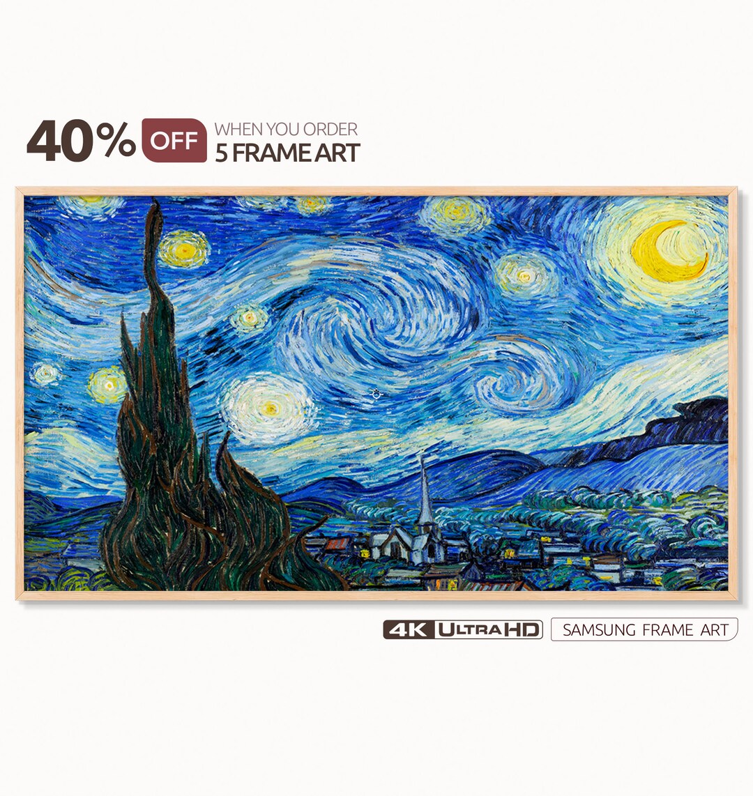 Samsung Frame Art TV the Starry Night Vincent Van Gogh - Etsy