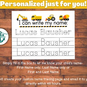 Custom Name Tracing Sheet Handwriting Practice Personalized ...