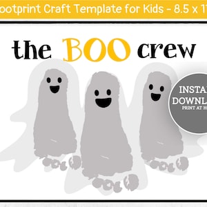 The Boo Crew Ghosts Footprint Craft, Halloween Printable, Ghost ...