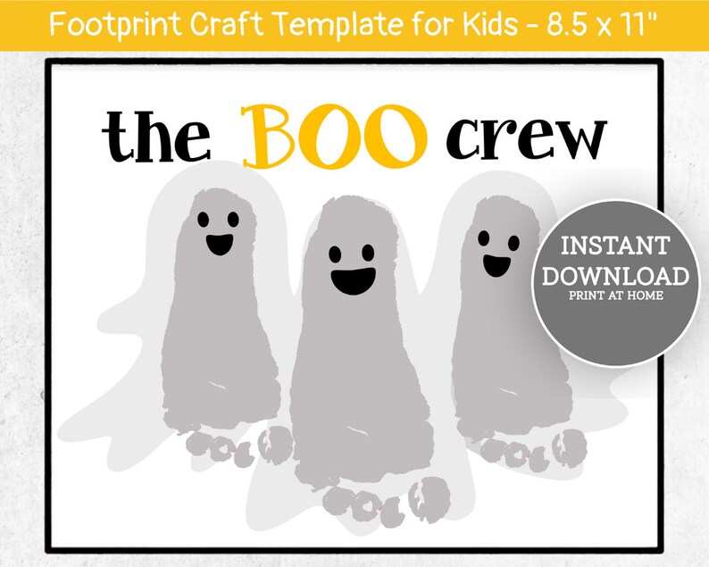 The Boo Crew Ghosts Footprint Craft Halloween Printable - Etsy