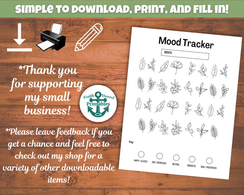 Autumn Leaf Mood Tracker Printable September October November - Etsy