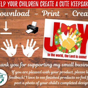 Joy Handprint Template Christmas Craft Printable Joy to the World the ...