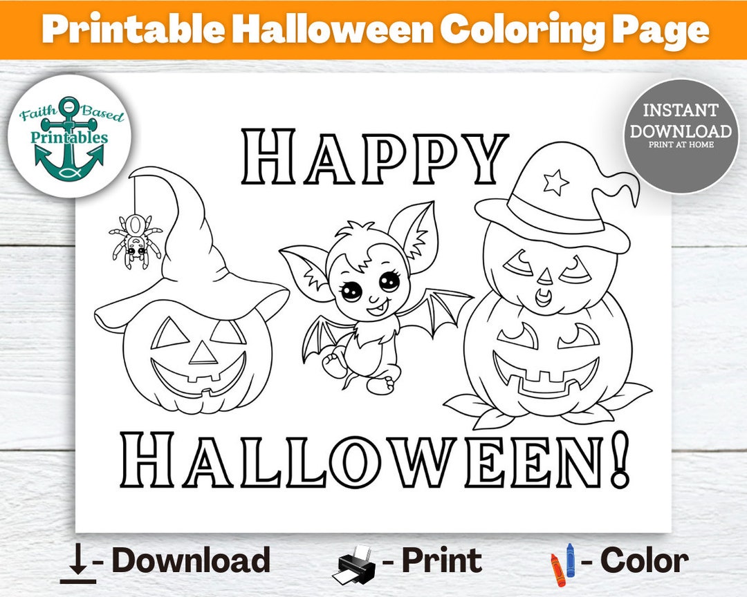 Happy Halloween Coloring Page Printable Pumpkin Coloring Sheet Jack-o ...