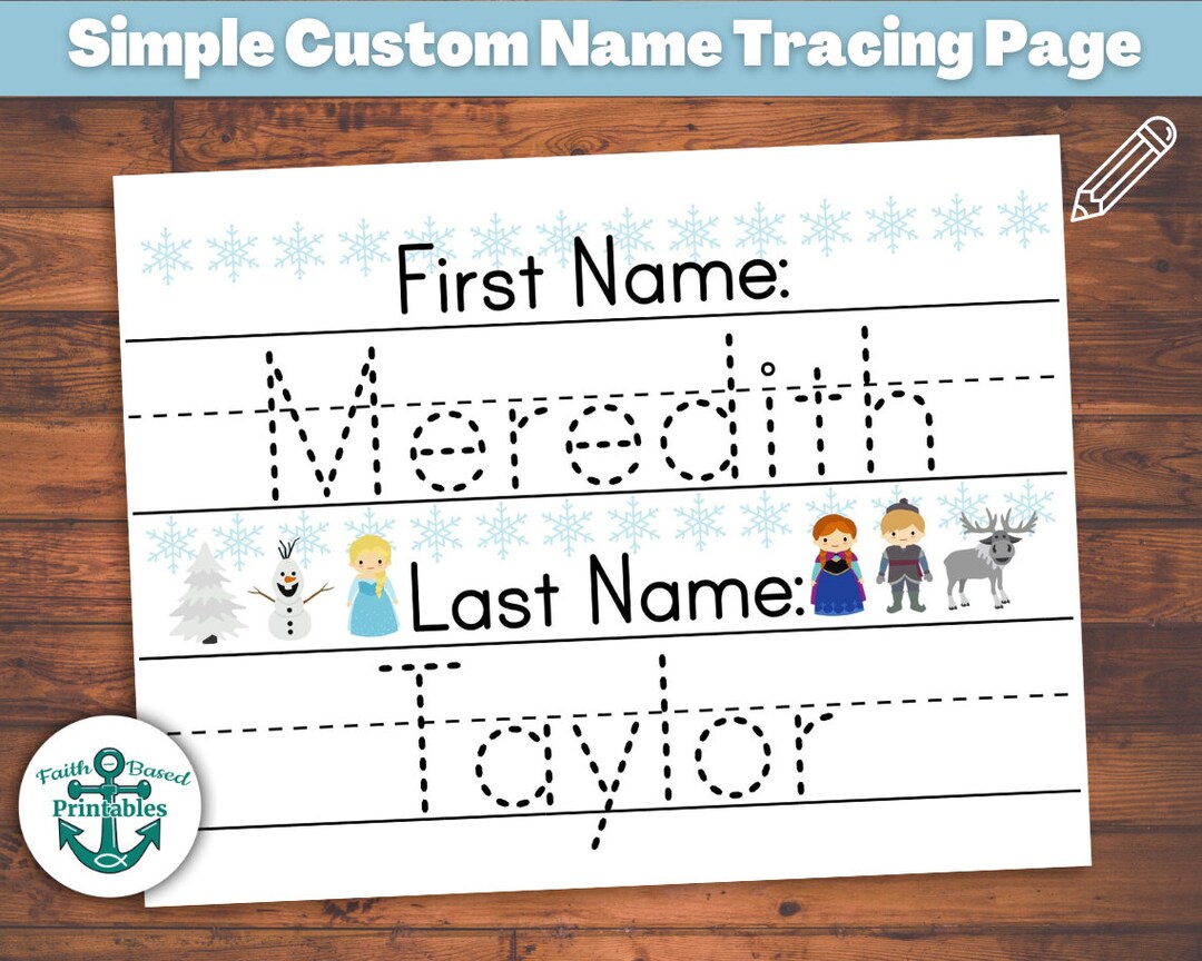 Custom Name Tracing Sheet Handwriting Practice Personalized Name Trace ...