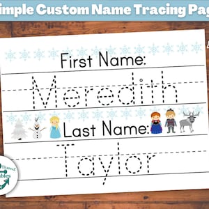 Custom Name Tracing Sheet Handwriting Practice Personalized Name Trace ...