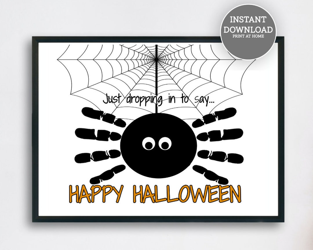 Halloween Handprint Art, Halloween Handprint Craft, DIY Spider Art ...
