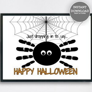 Halloween Handprint Art, Halloween Handprint Craft, DIY Spider Art ...