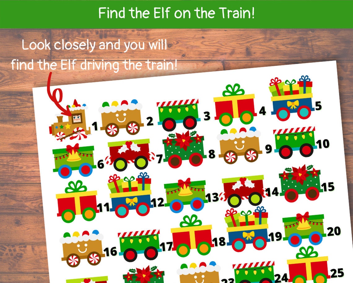 Elf Advent Calendar for Kids 2021 Countdown to Christmas Train | Etsy