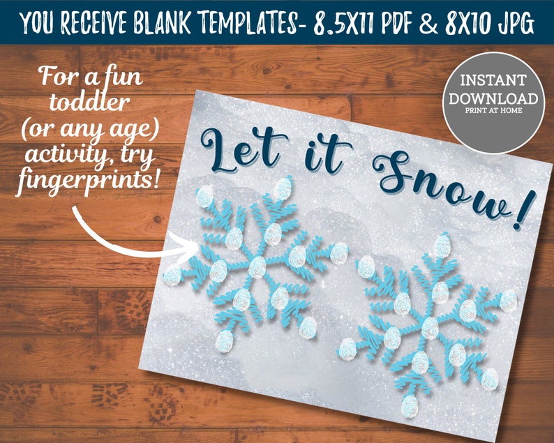 Let It Snow Handprint Art Template Printable Winter Craft Hand - Etsy