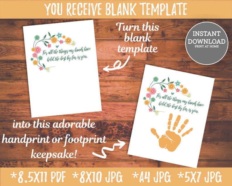 Printable Handprint Craft Mother's Day Gift for Grandma - Etsy