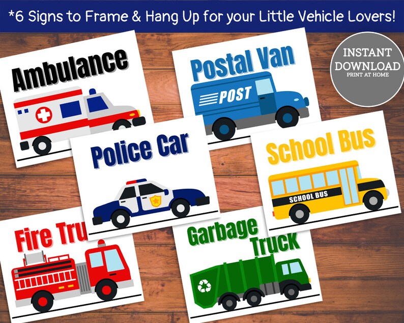 Toddler Printable Community Vehicles Activities Vehicle - Etsy