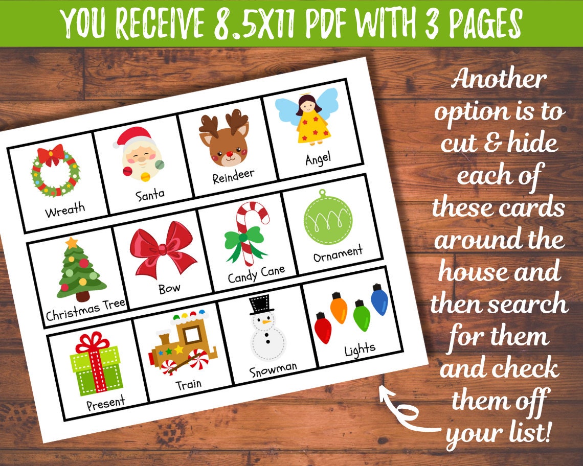 Christmas Scavenger Hunt Printable for Kids Christmas | Etsy
