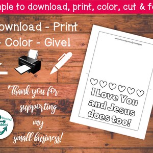 Printable Valentines Day Coloring Card I Love You and Jesus Does Too ...
