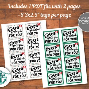 Elf Printable Extra Grateful for You Christmas Gift Tags Kids Child for ...