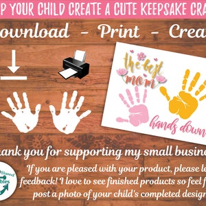 Mothers Day Handprint Art the Best Mom Hands Down Printable Handprint ...