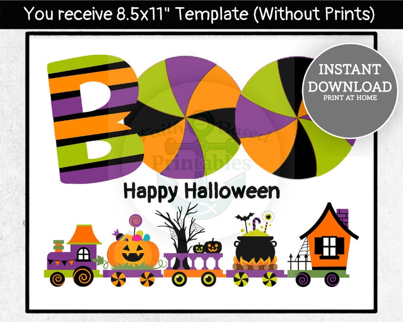 BOO Handprint Craft Printable Happy Halloween Train Ghost - Etsy