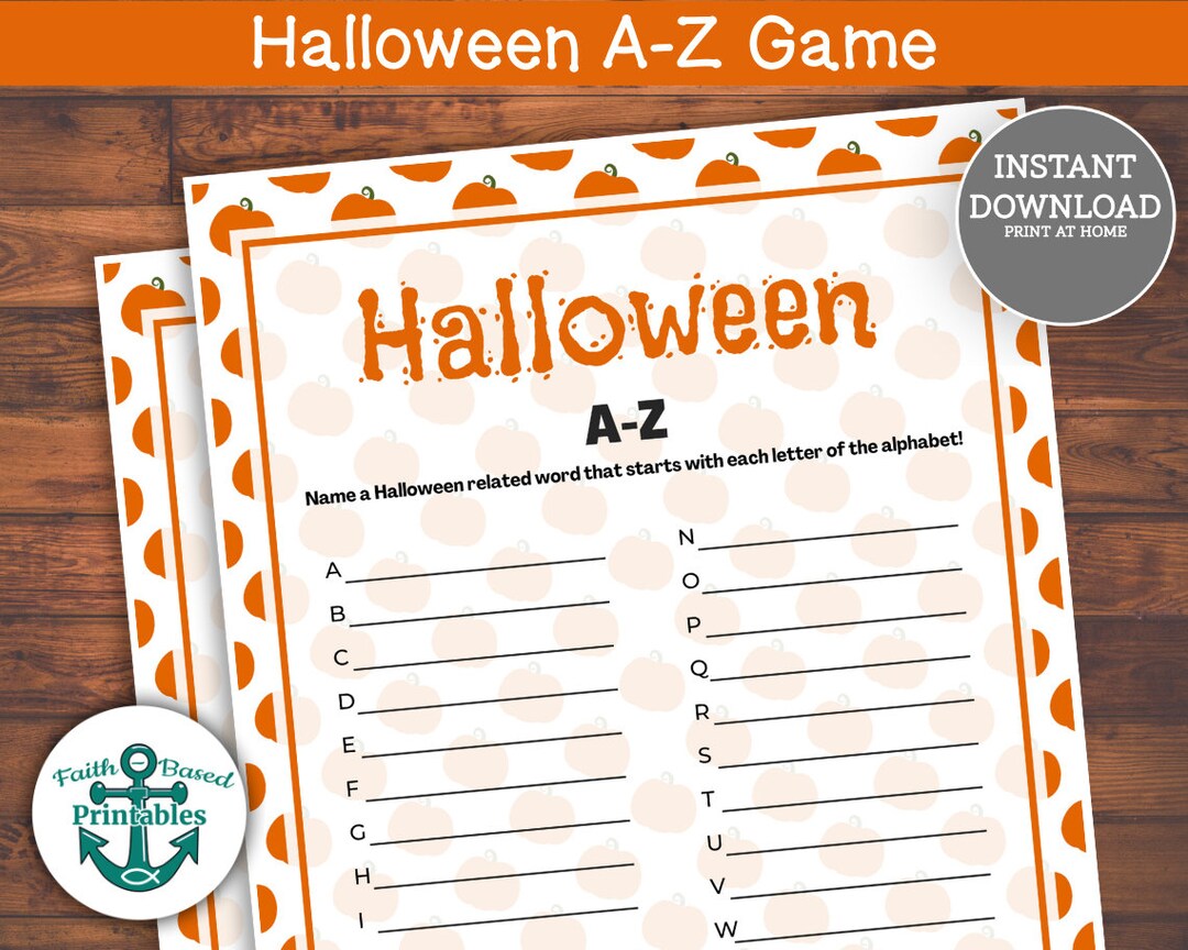 Halloween A-Z Game Night Fall Activities for Adults Kids Fun Simple ...