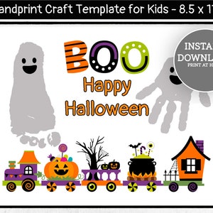 Printable Handprint Craft BOO Happy Halloween Train Cute Keepsake for ...