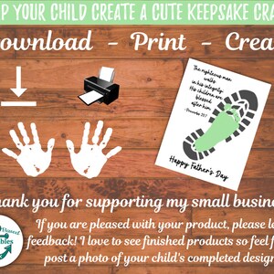 Proverbs 20:7 Printable Fathers Day Footprint Art Righteous Man ...