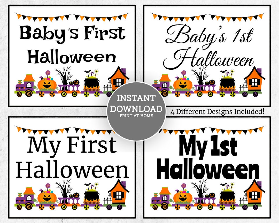 Baby's 1st Halloween Printable Sign Bundle, Baby's First Halloween ...