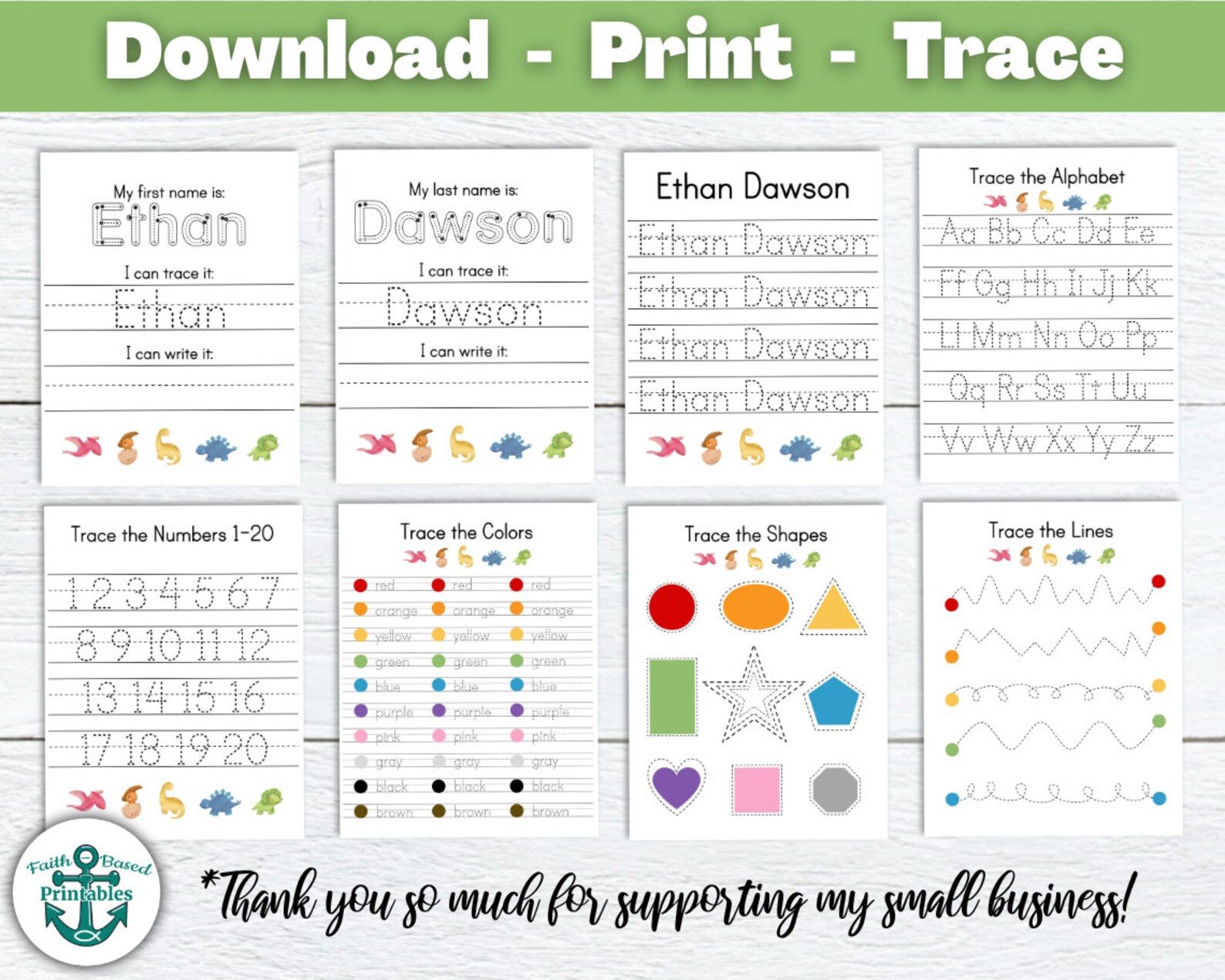 Custom Name Tracing Bundle Handwriting Practice Sheet Sheets - Etsy