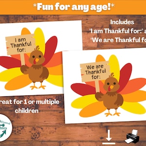 Printable Thankful Turkey for Kids Thanksgiving Crafts for Kids Craft ...