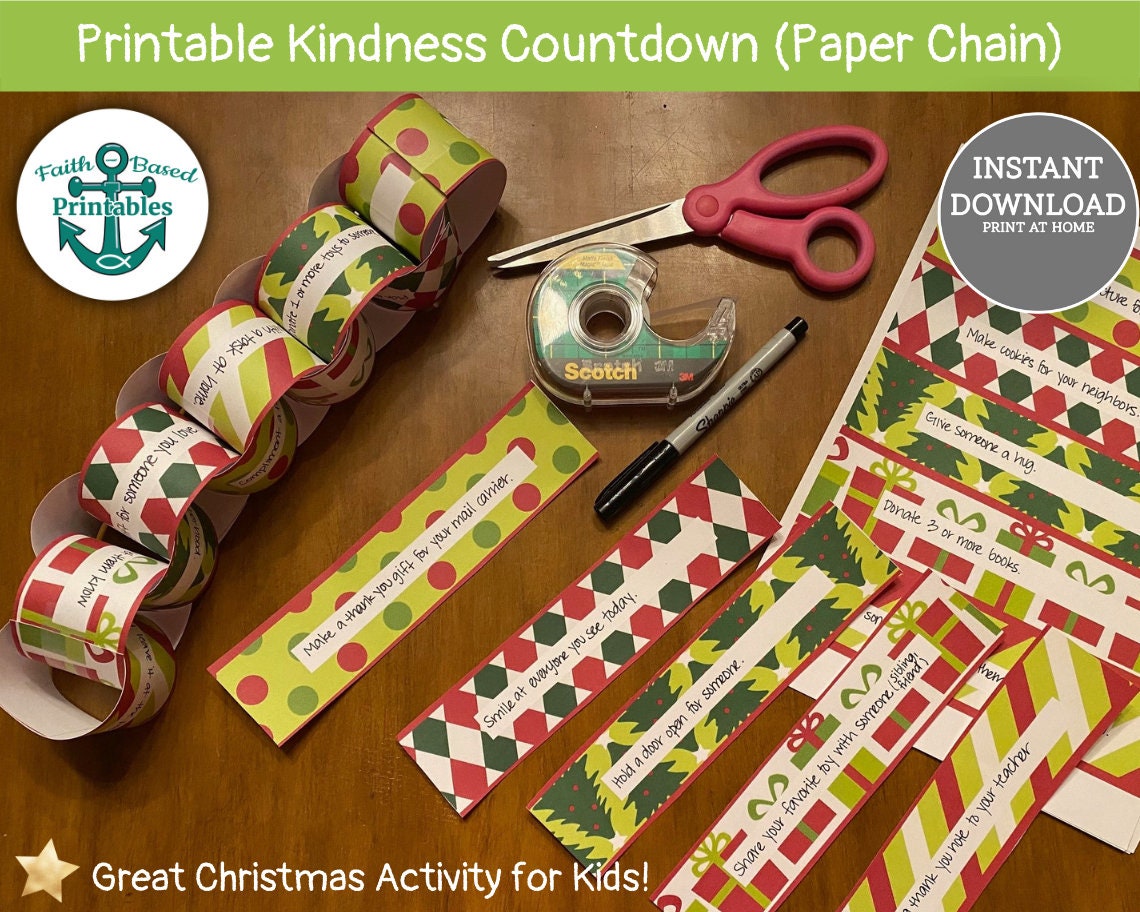 Printable Christmas Kindness Countdown for Kids Printable - Etsy