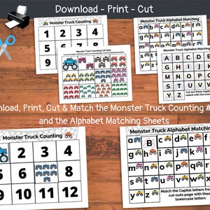 Monster Truck Activity Book Monster Truck Games Preschool Busy Book ...