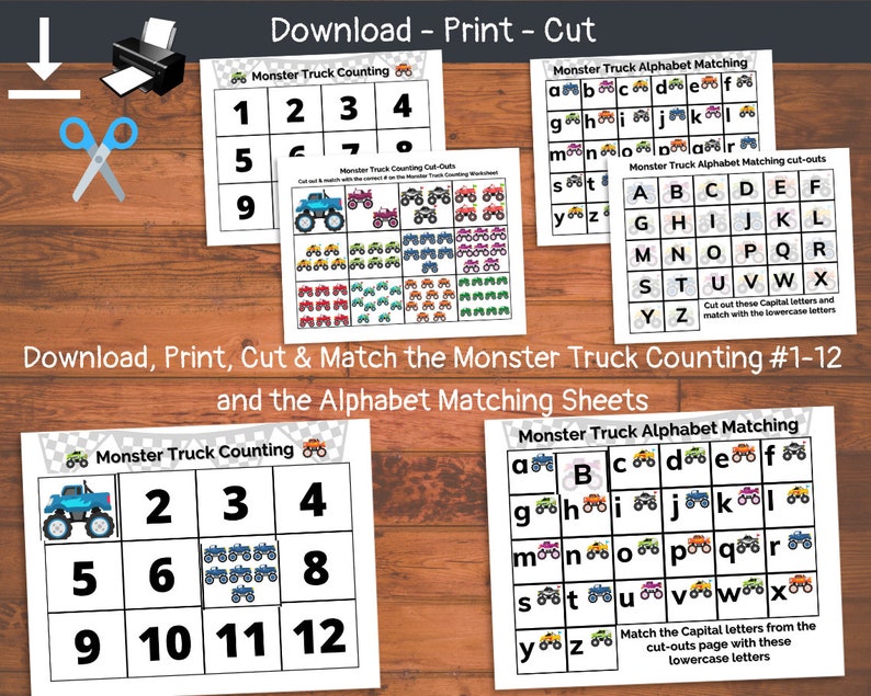 Monster Truck Activity Book Monster Truck Games Preschool Busy | Etsy