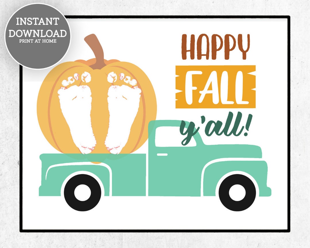 Thanksgiving Art for Kids, Footprint Decor, Fall Handprint Craft, Happy ...
