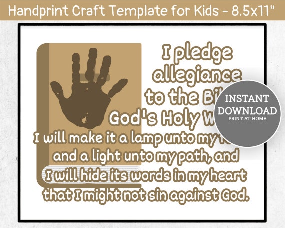 Pledge to the Bible Handprint Craft Printable Handprint Art - Etsy