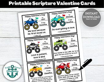 12 Bible Printable Retro Valentine's Day Gift Tags, Printable Christian ...