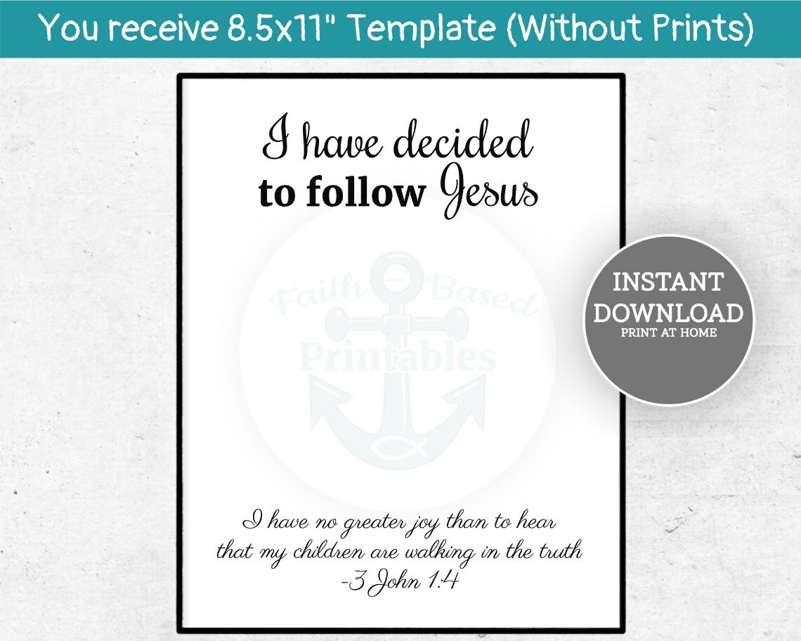 3 John 1:4 Handprint Craft I Have Decided to Follow Jesus - Etsy