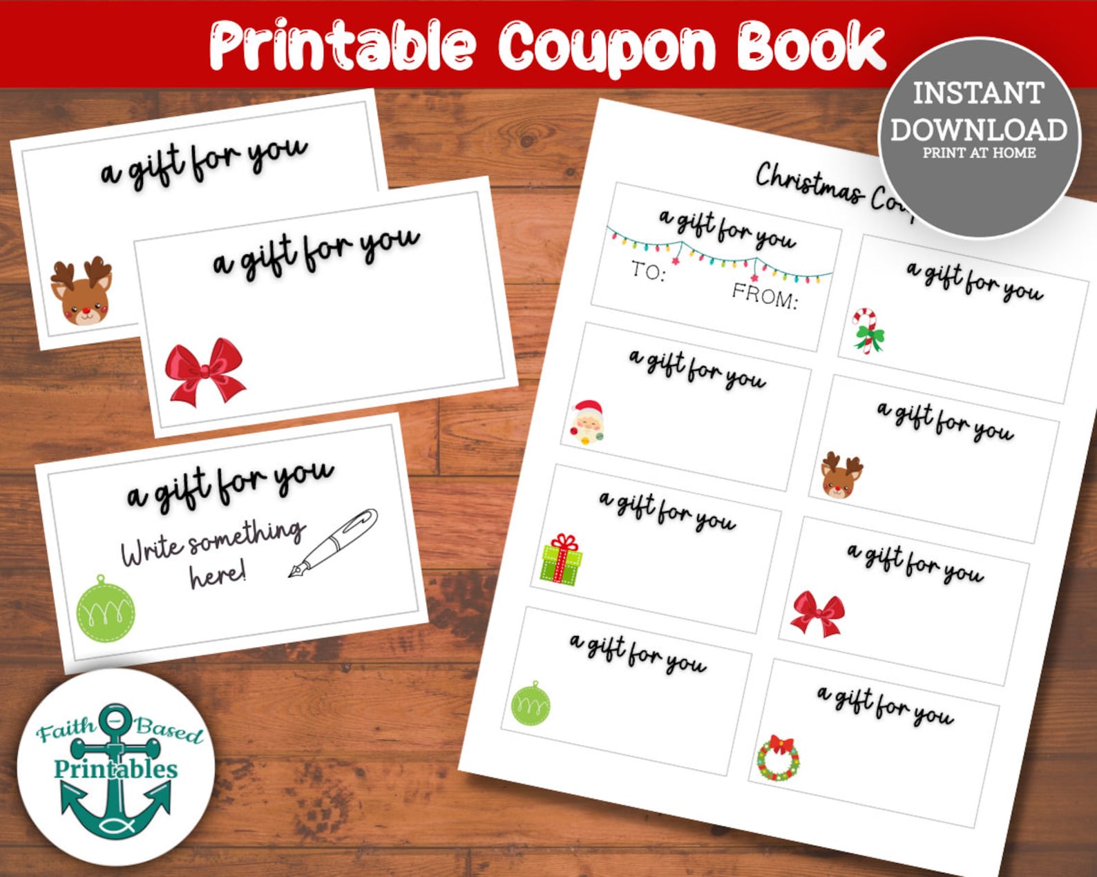 Printable Christmas Coupon Book Template Blank Coupons | Etsy