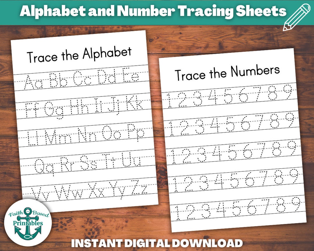 Trace the Alphabet and Number Tracing Sheet Bundle ABC Abcs Letters ...