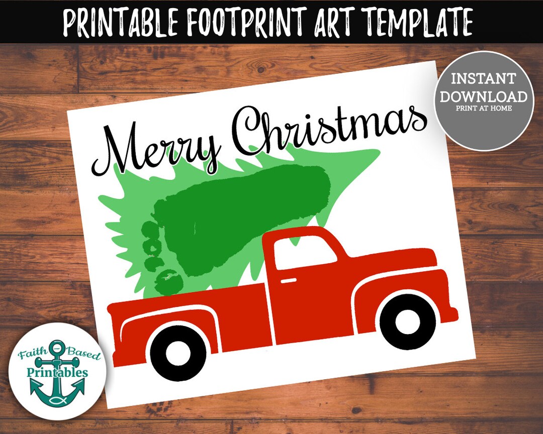 Merry Christmas Footprint Tree Craft Foot Print Crafts Handprint Art ...