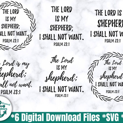 Psalm 23:1 SVG Bundle Psalms SVG Psalms 23 Signs PNG Instant - Etsy