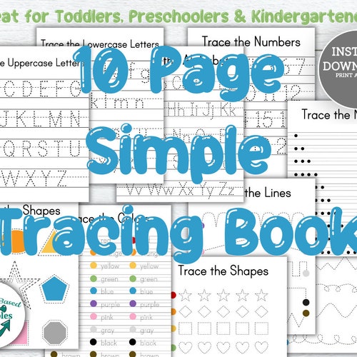 Printable Tracing Worksheet Bundle Alphabet Number Letter - Etsy