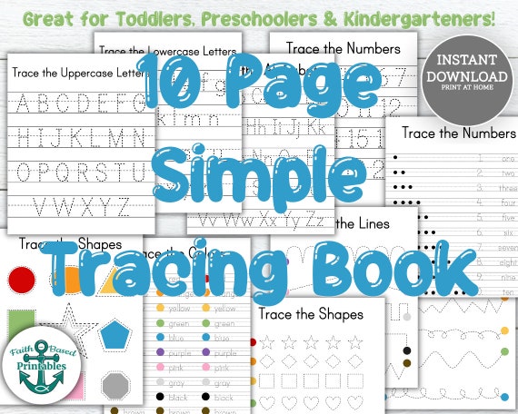 Printable Tracing Worksheet Bundle Alphabet Number Letter - Etsy
