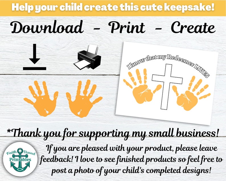 Easter Handprint Craft I Know That My Redeemer Lives Hand - Etsy