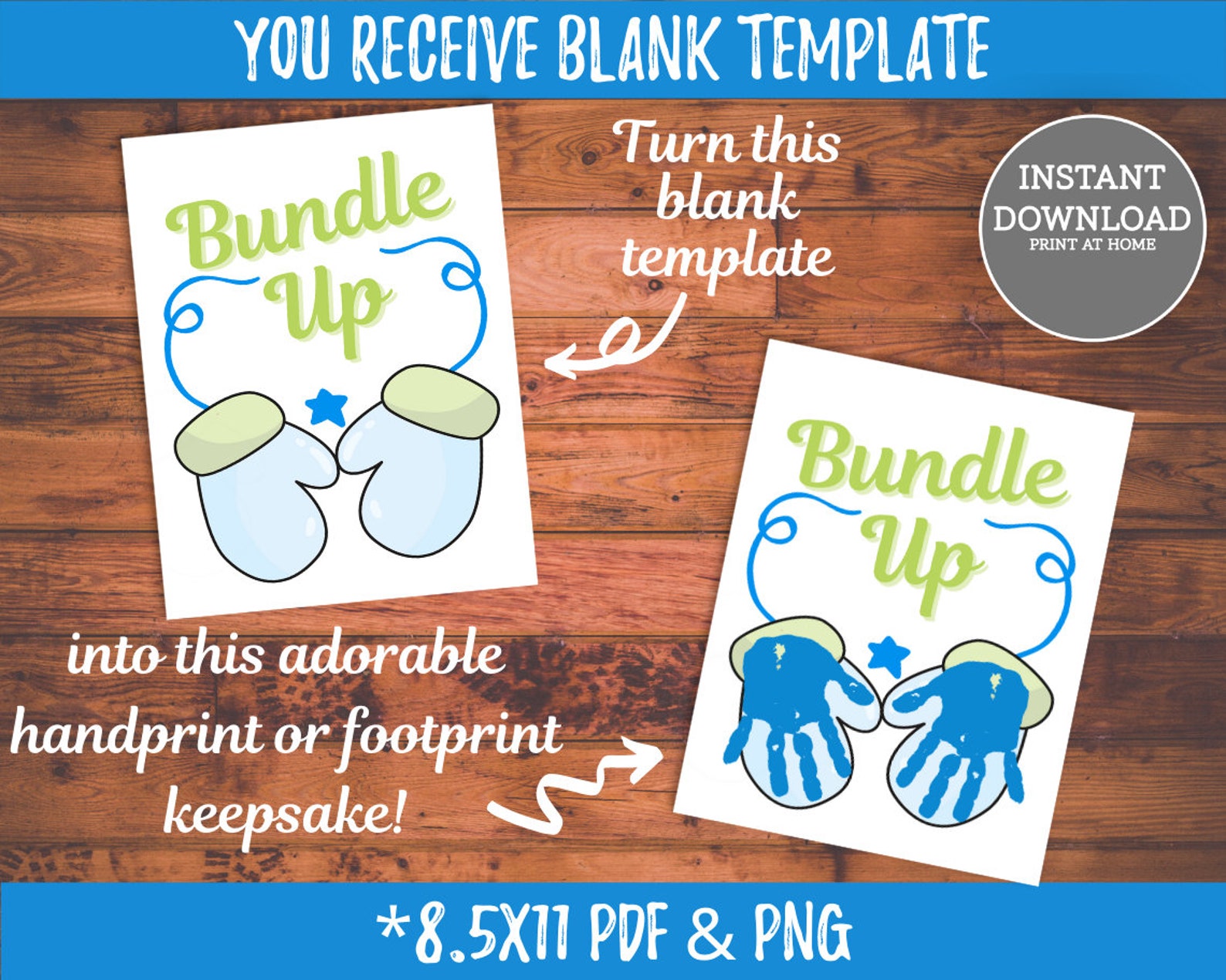 Snow Day Handprint Art Bundle Up Winter Handprint Mittens | Etsy