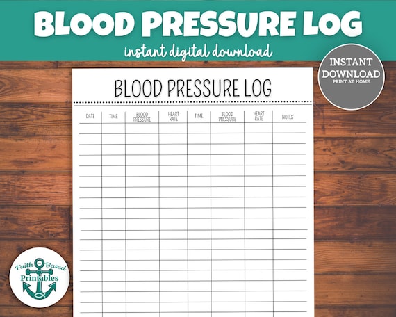 Blood Pressure Log Printable Blood Pressure Chart Tracker - Etsy UK