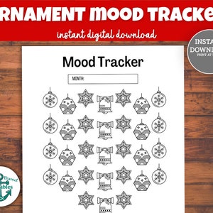 Christmas Ornament Mood Tracker Printable December Moods Daily Habit ...