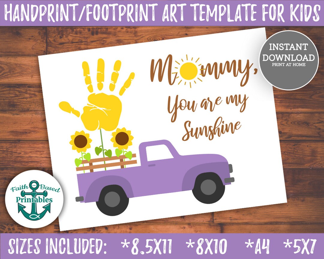 Handprint Art for Mommy You Are My Sunshine Mothers Day Handprint Art ...