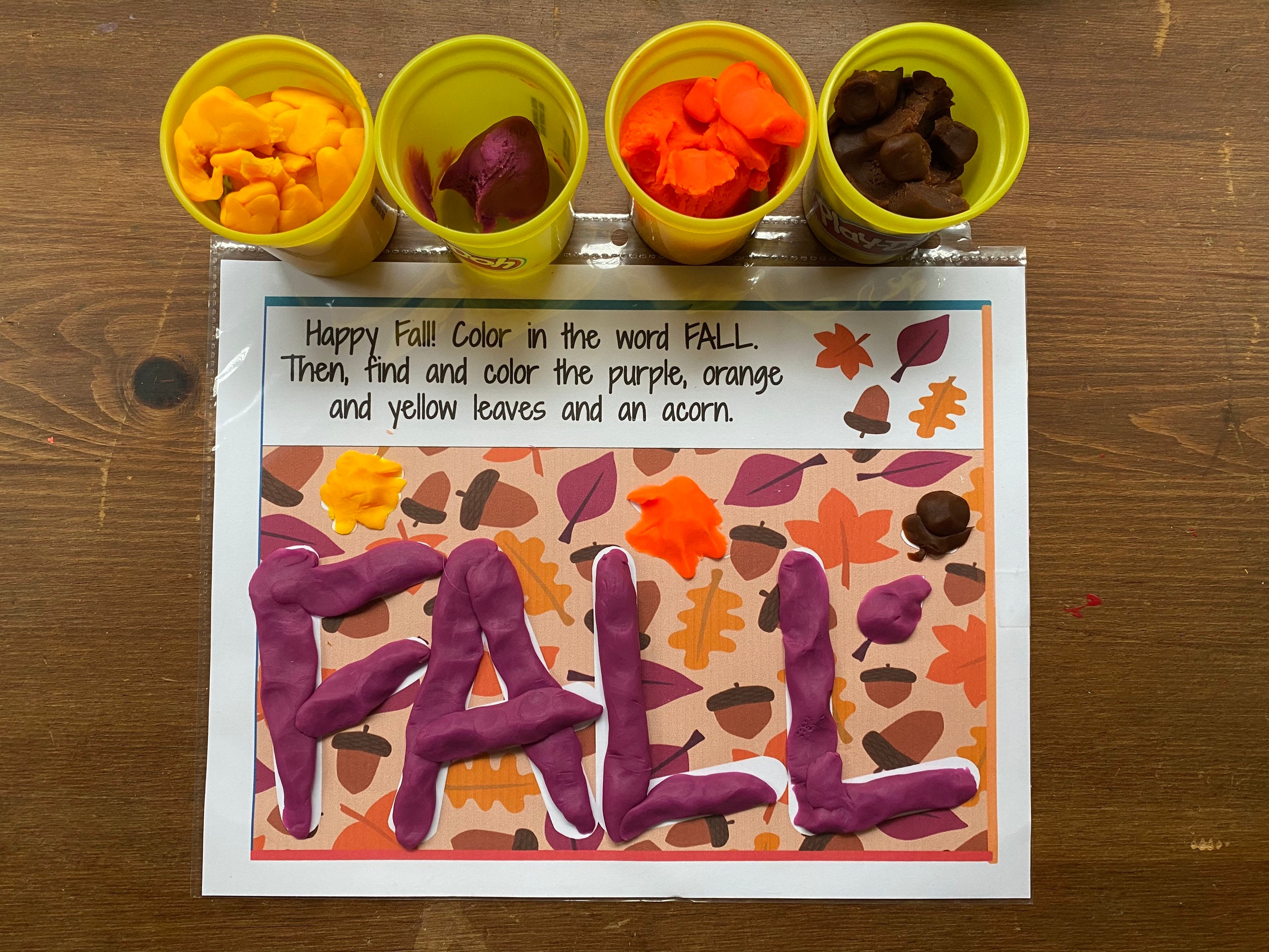 Fall Playdough Mat Printable Bundle BONUS Fall Scavenger | Etsy